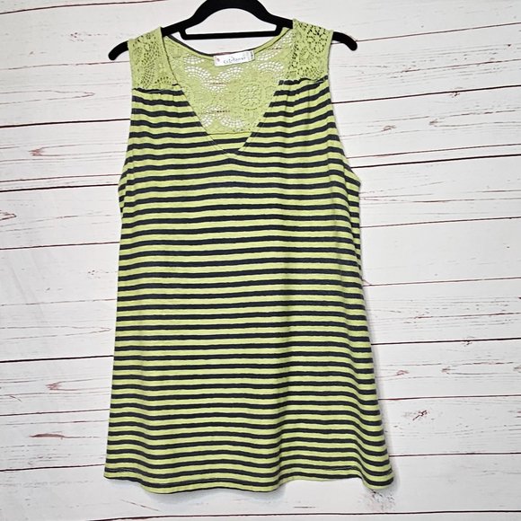 cut loose | Tops | Cut Loose Striped Sleeveless Tunic With Back Lace ...